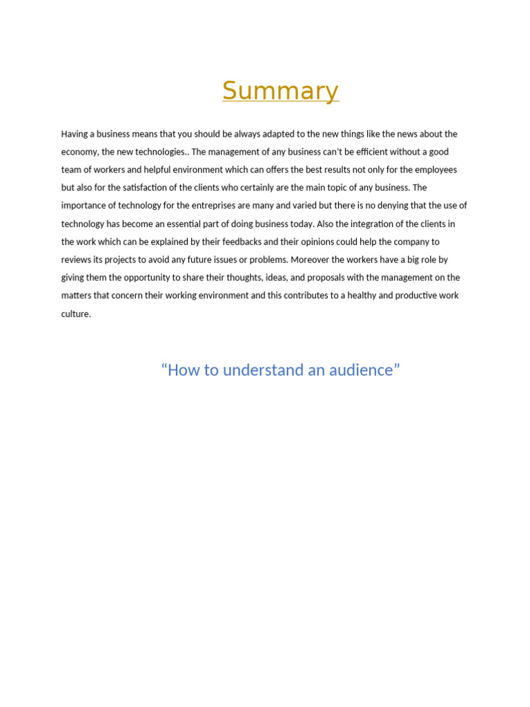 Summary Pdf