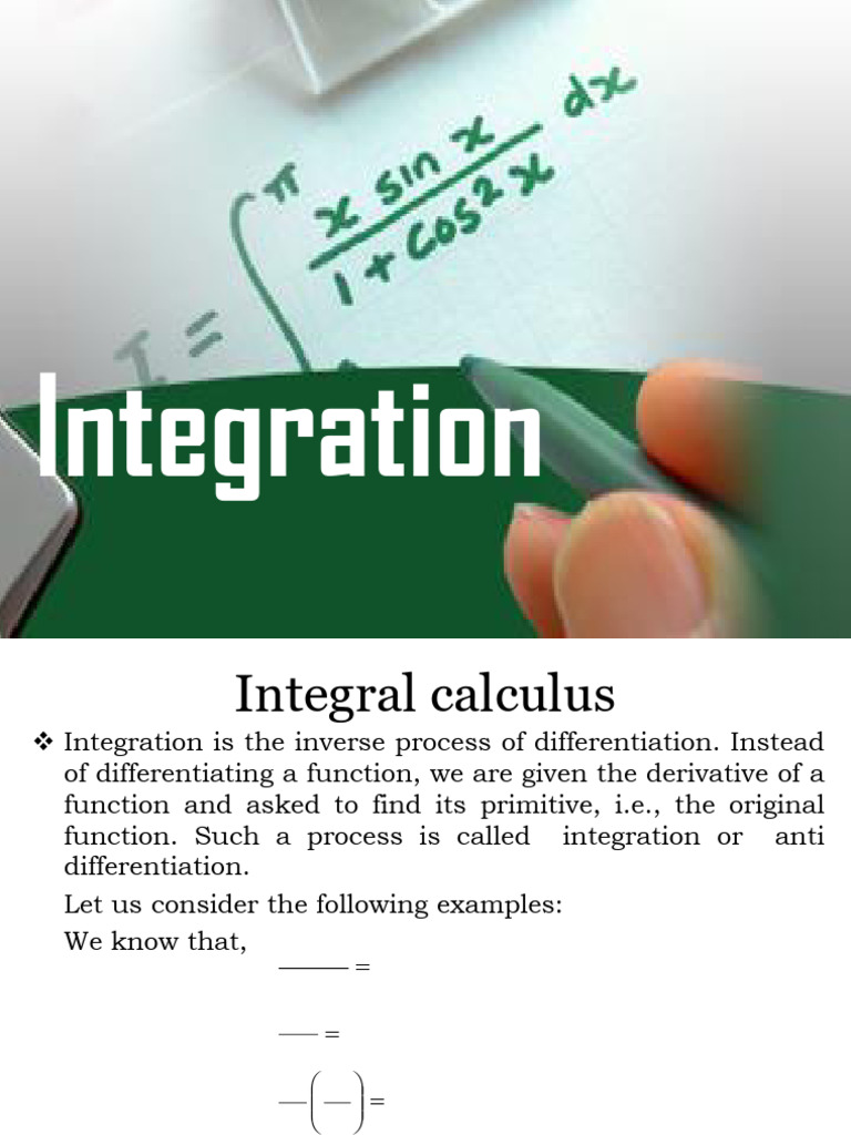 Integral Calculus Pdf Pdf Derivative Integral