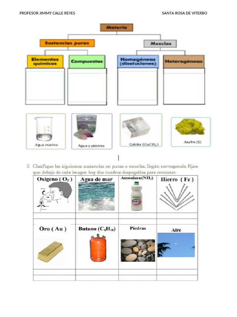 Ficha de Clasificaciòn de La Materia | PDF