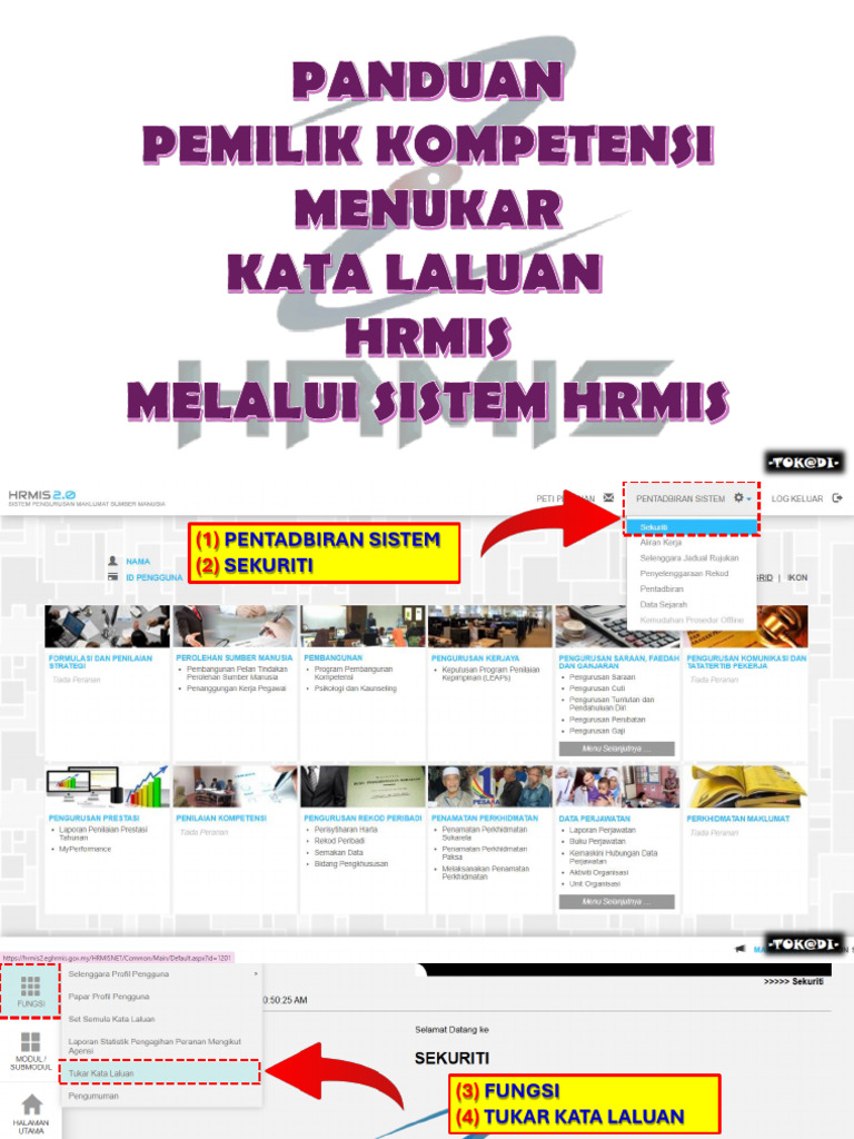 Panduan Tukar Kata Laluan Melalui Sistem Hrmis | PDF