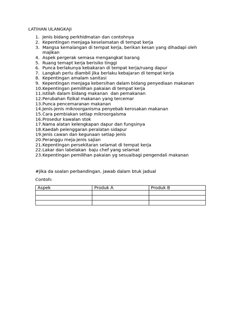 Latihan Ulangkaji | PDF