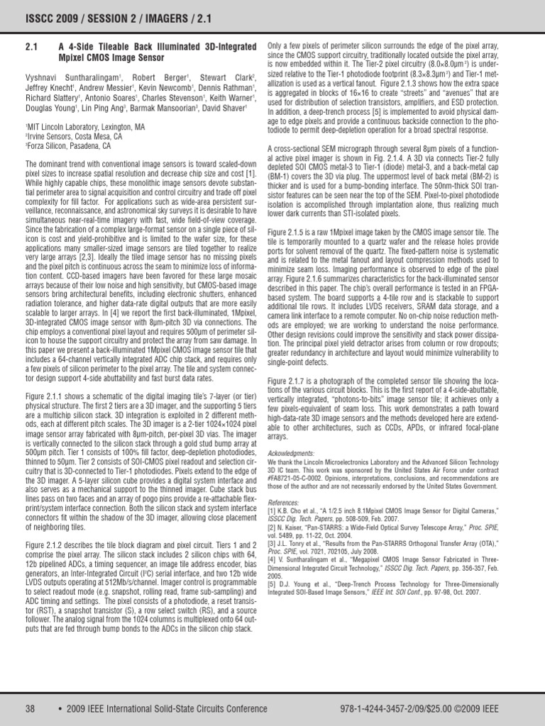 Isscc 2009 Session 2 Imagers 2.1 | PDF | Electronic Engineering ...
