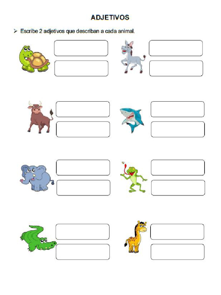Adjetivos Animales | PDF