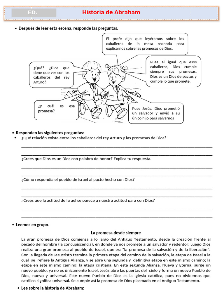 D2 A2 FICHA REL. Historia de Abraham | PDF | Abrahán | Creencia religiosa y doctrina