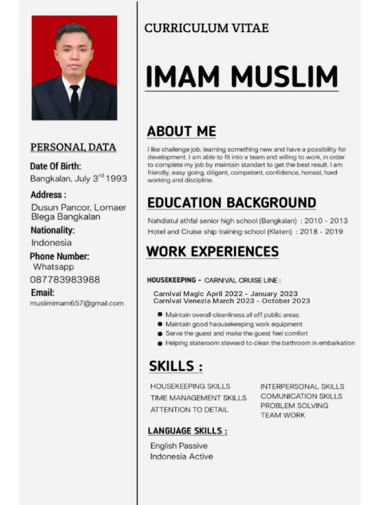 Cv Imam Muslim | PDF