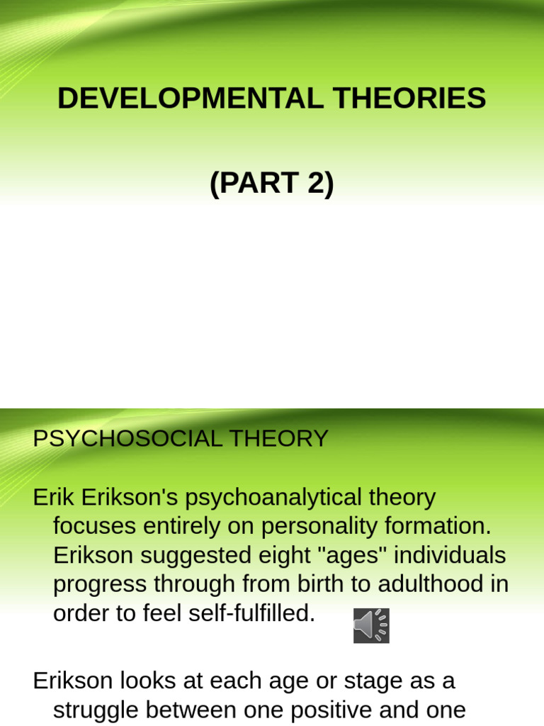 Developmental Theories Overview | PDF | Cognitive Development ...