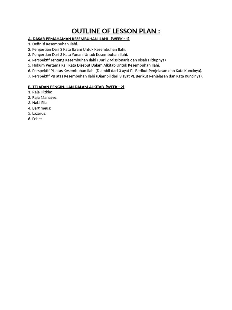 Nora Outline of Lesson Plan | PDF