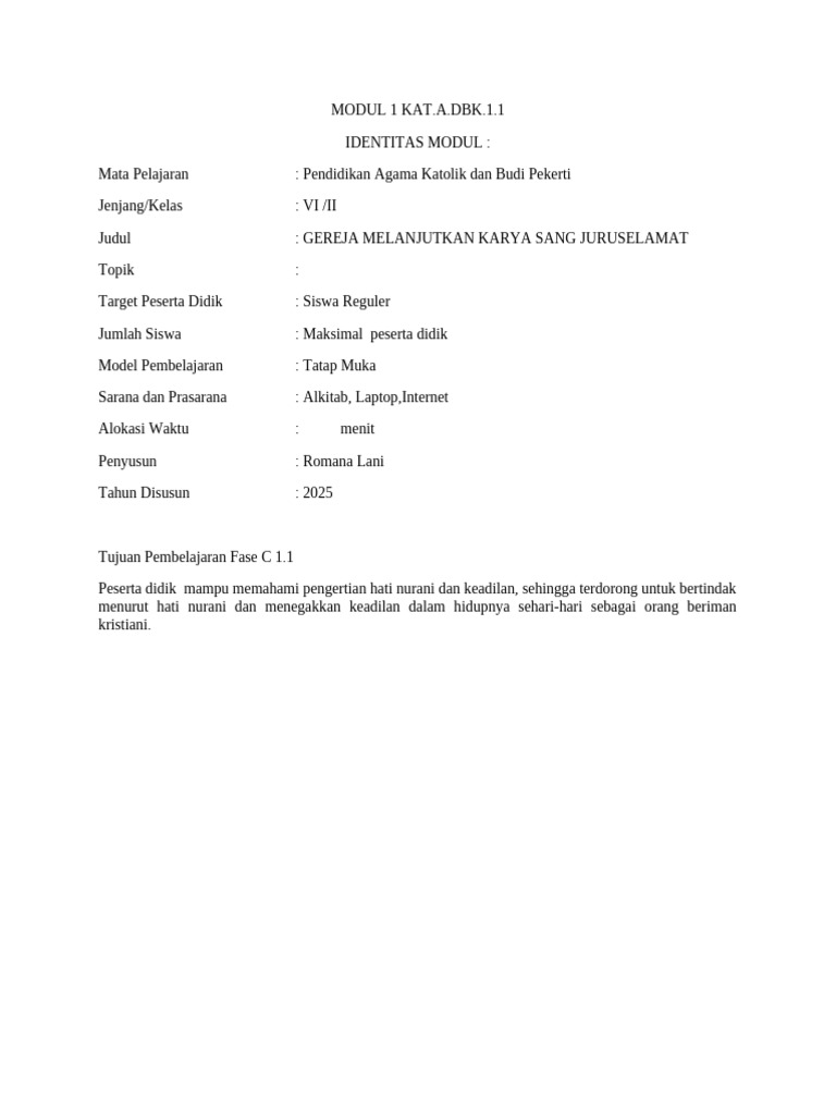 Modul Ajar Pak Kls 6 Semester 2 | PDF