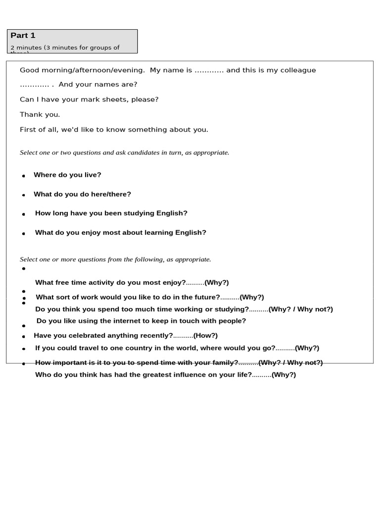 Cambridge English Advanced Sample Paper 1 Speaking v2 | PDF