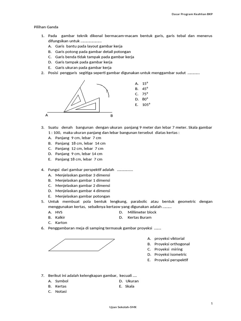 ujian sekolah BKP 2025 C2 | PDF