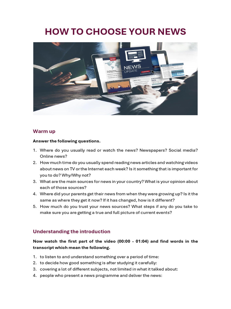 Choosing Your News Wisely | PDF | News | Social Media