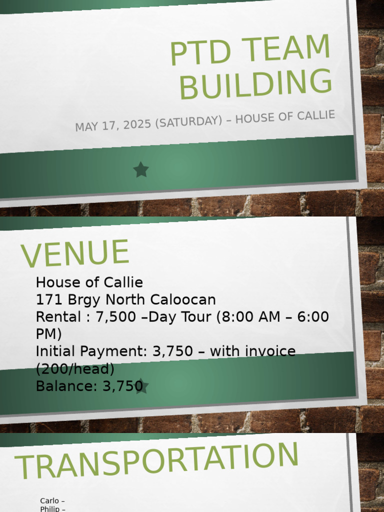 PTD Team Building | PDF