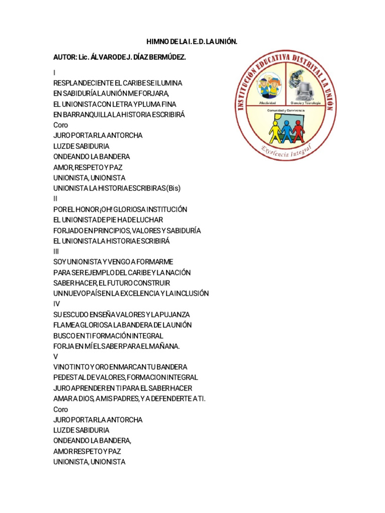 Himno Ied La Union | PDF