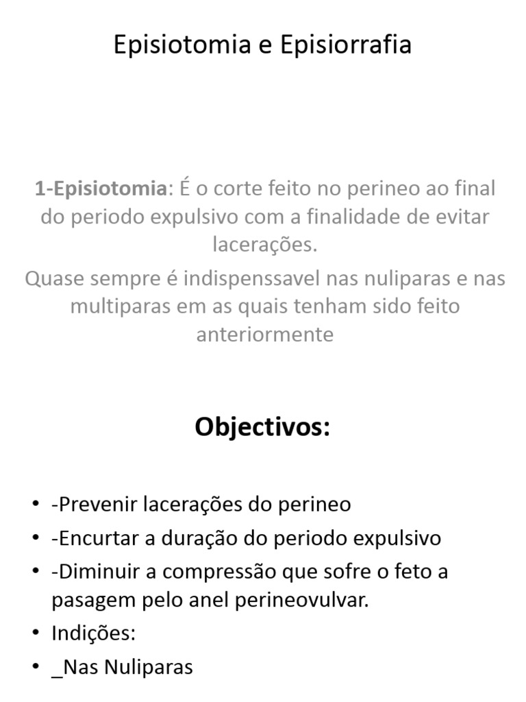 Episiotomia e Episiorrafia | PDF | Parto | Vagina