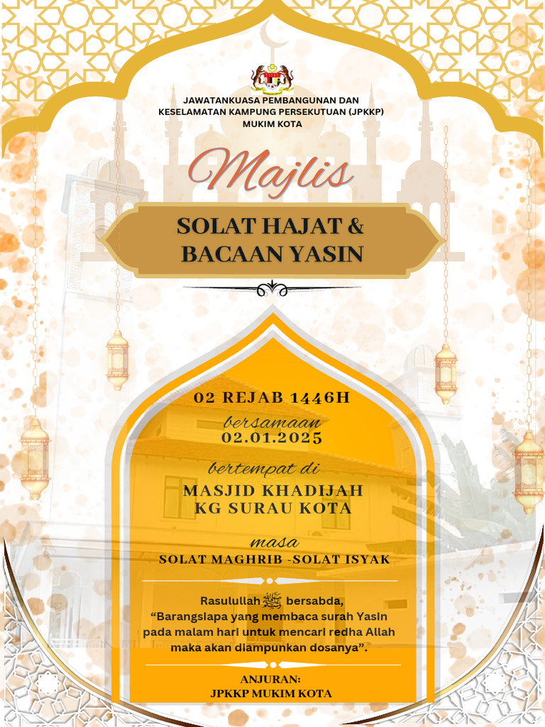 Majlis Solat Hajat Dan Bacaan Yasin - PDF 2 | PDF