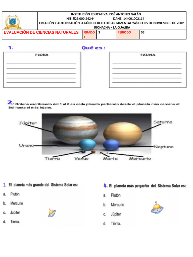 Evaluacion de Naturales 3 Periodo 2024 | PDF