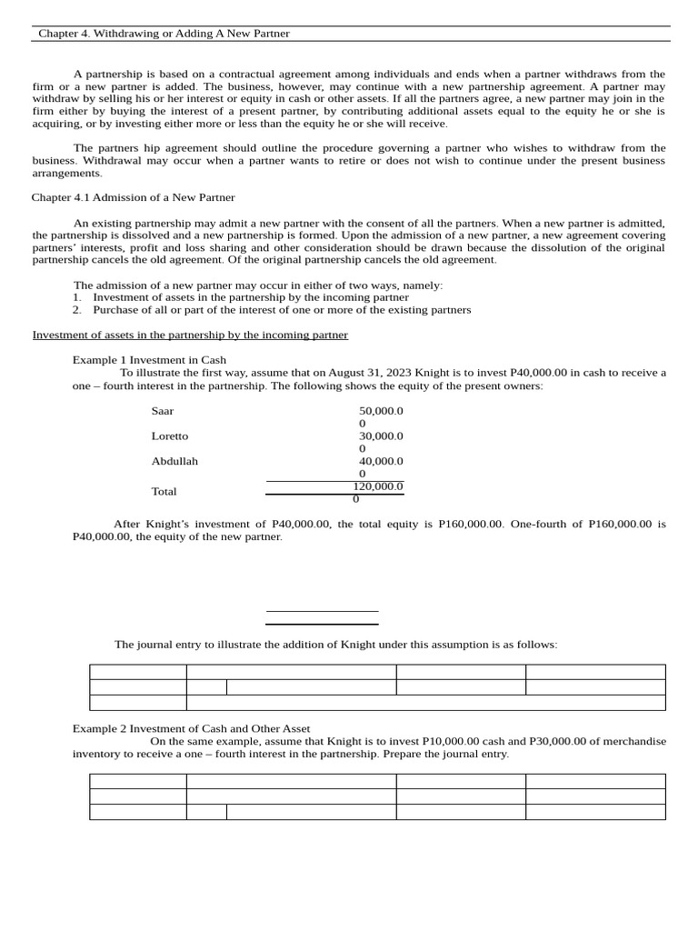 Accounting-2-Chapter-4-Handouts | PDF | Equity (Finance) | Partnership