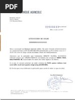 Attestation de RIB - Crédit Agricole Maroc | PDF