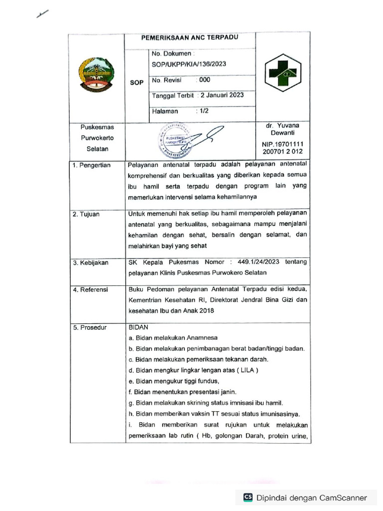 Sop Anc Terpadu | PDF