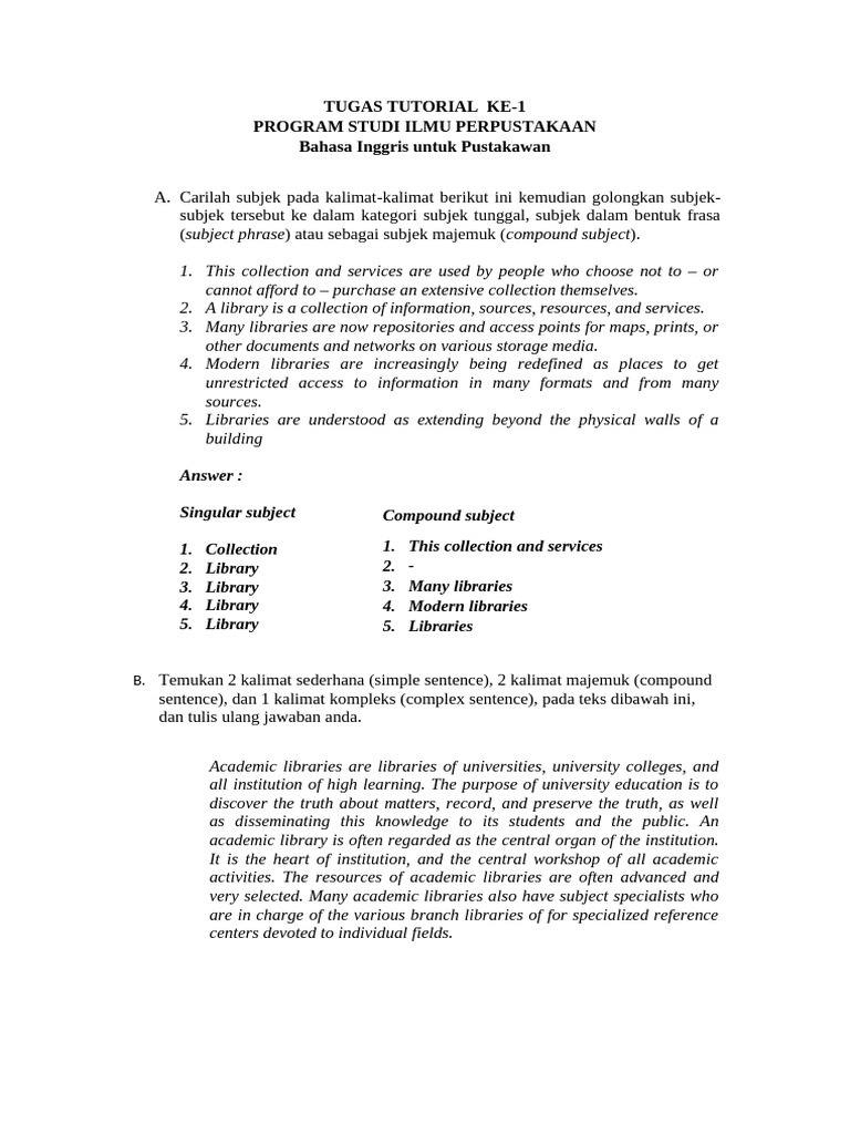 TUGAS TUTORIAL 1[1] Sudah Edit | PDF | Libraries | Cognitive Science