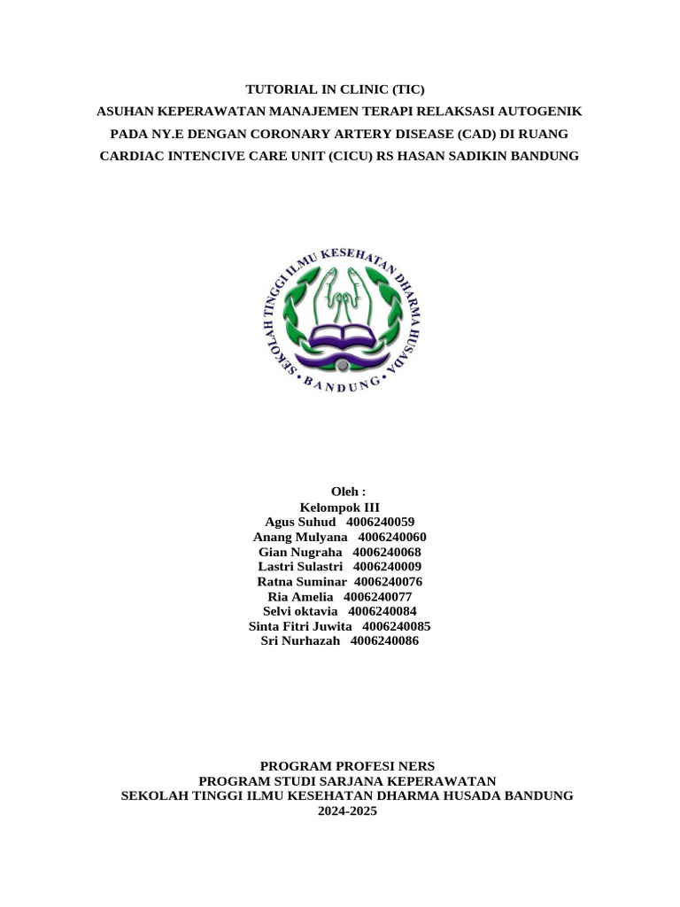 COMPLETE TIC Kelompok 3 CAD-STEMI CICU | PDF