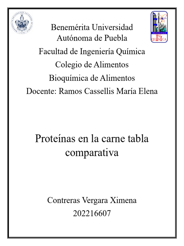 Proteinas de Carne Tabla Comparativa | PDF | Actina | Músculo