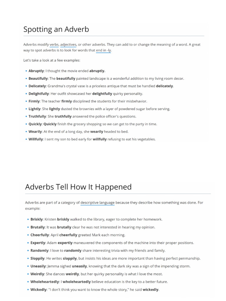 Adverbs | PDF