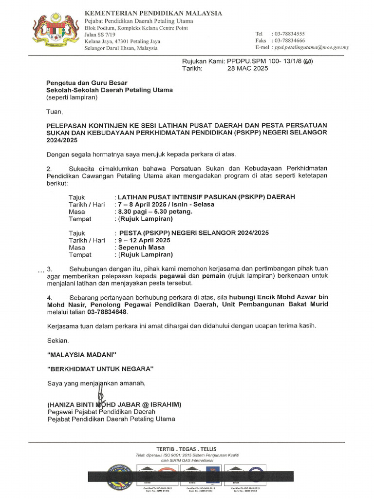 Contoh Surat Pelepasan | PDF