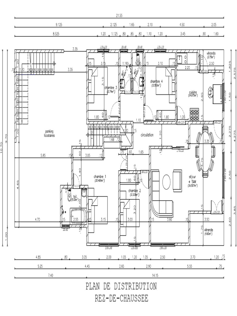 Plan de Distribution Rez-De-Chaussée | PDF