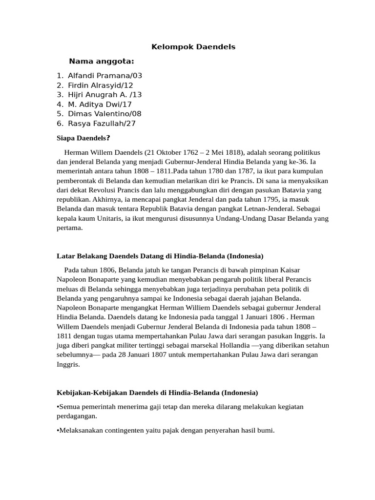 Daendels Di Indonesia | PDF