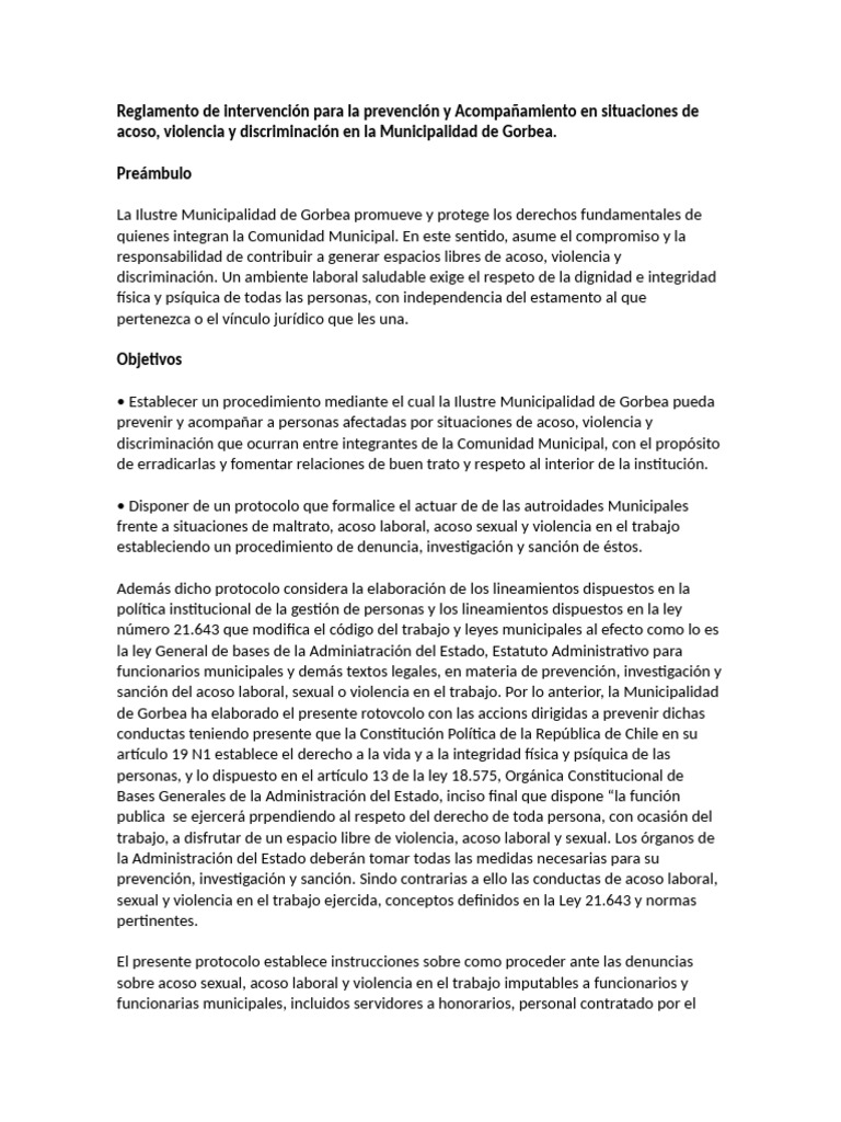 Reglamento AVD MODIFICAR | PDF | Acoso sexual | Sexismo