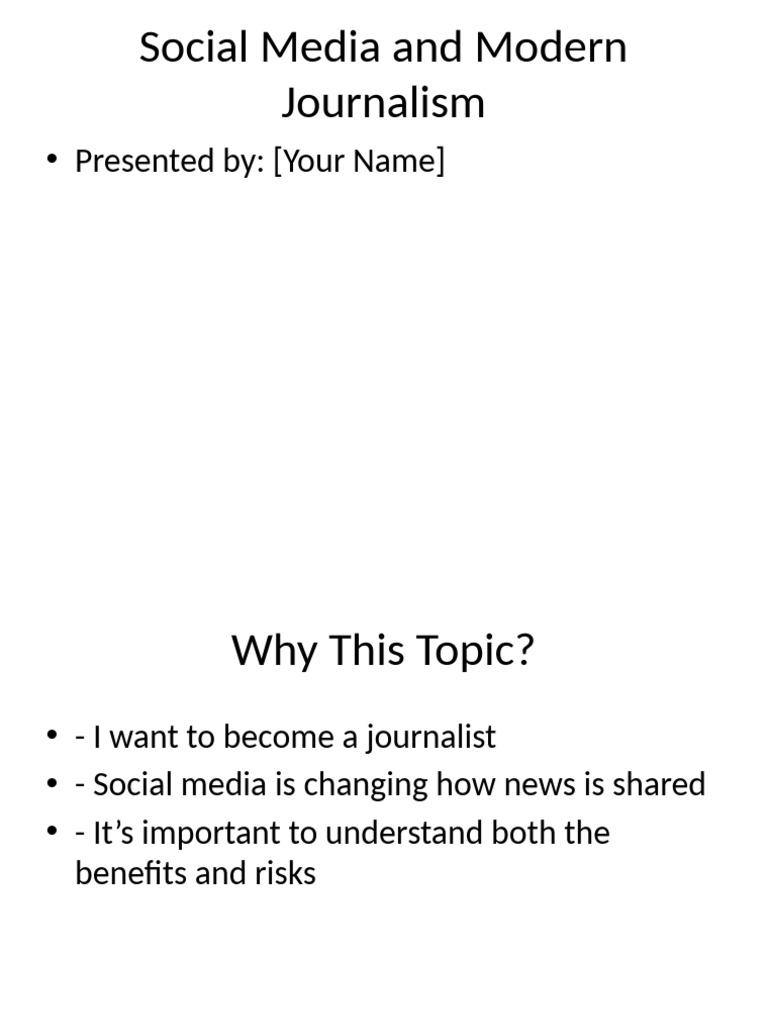 Social Media and Modern Journalism | PDF