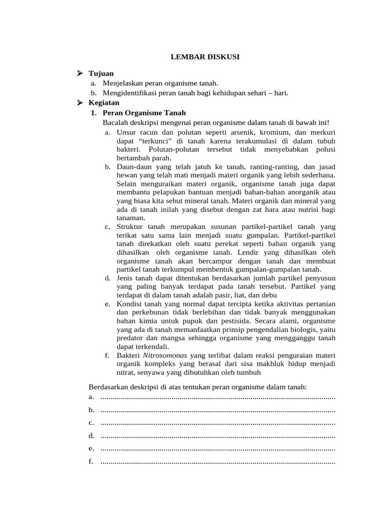 LEMBAR DISKUSI TANAH | PDF