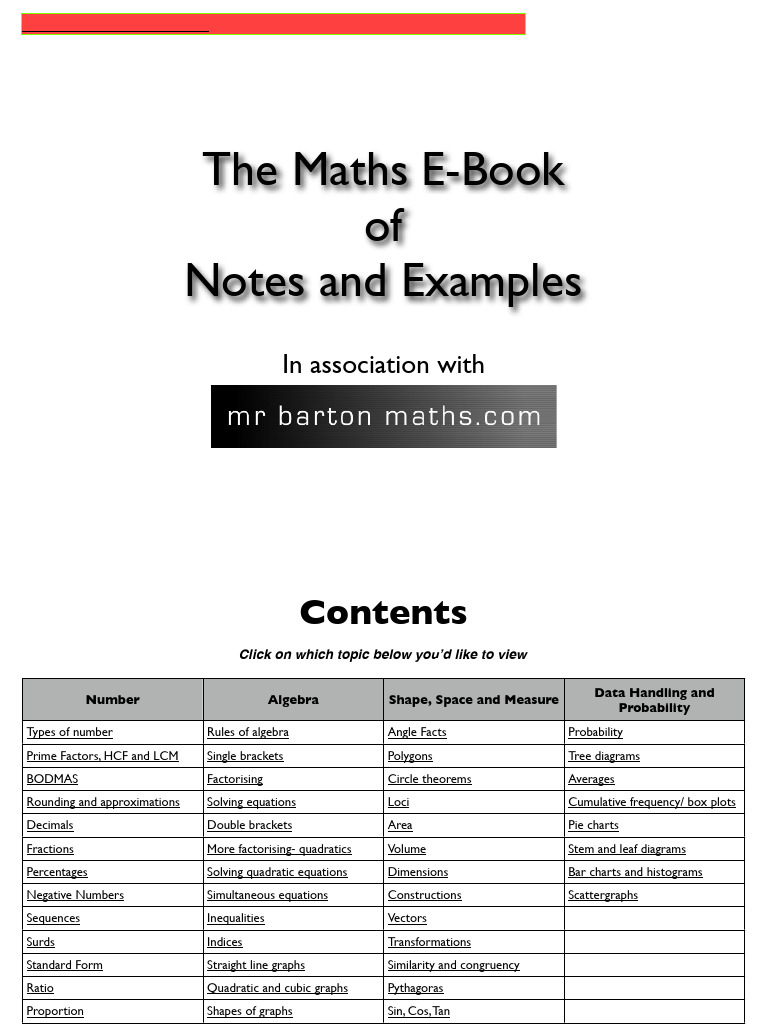 MR Barton Math Book @math - Wiut | PDF | Numbers | Mathematical Objects