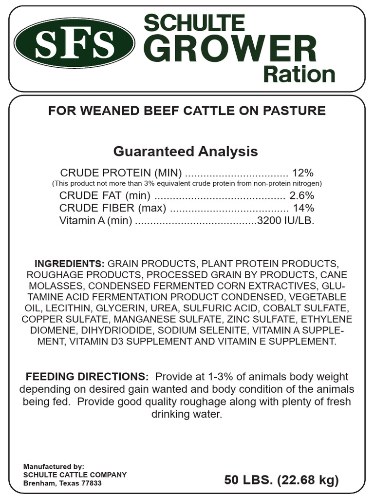 Label Grower Ration | PDF