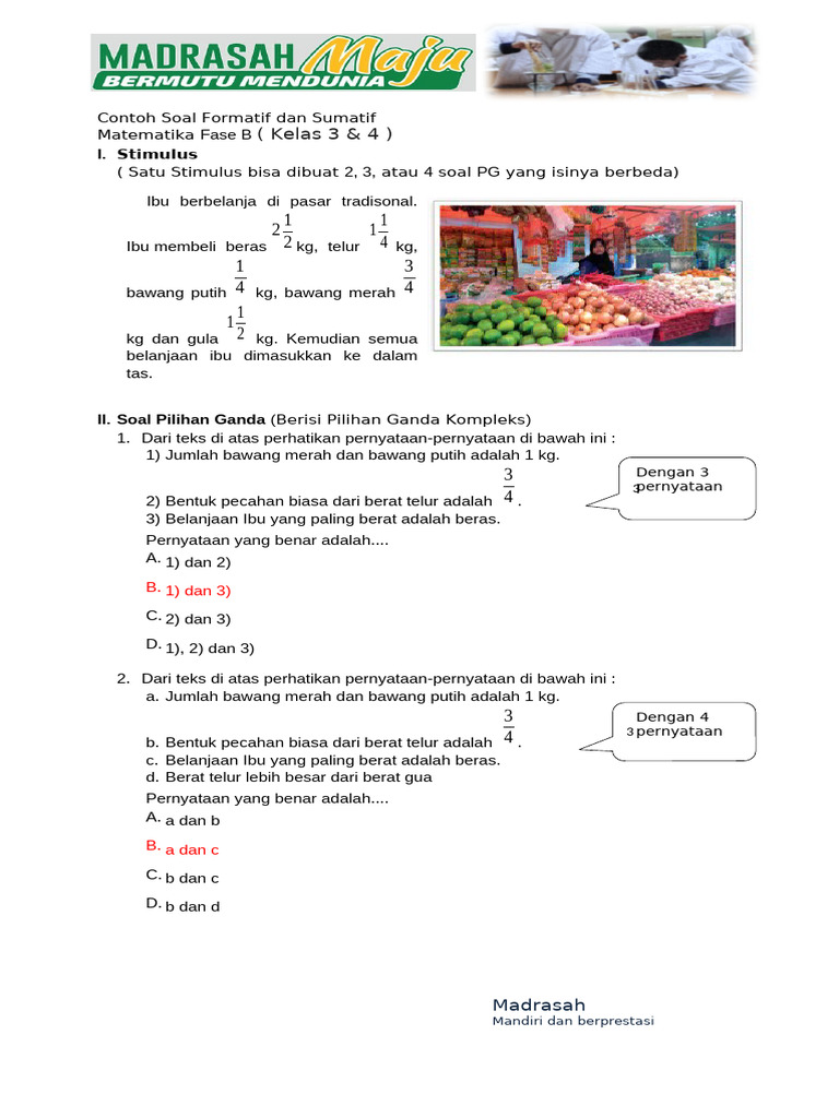 CONTOH SOAL MM kELAS 4 KM | PDF