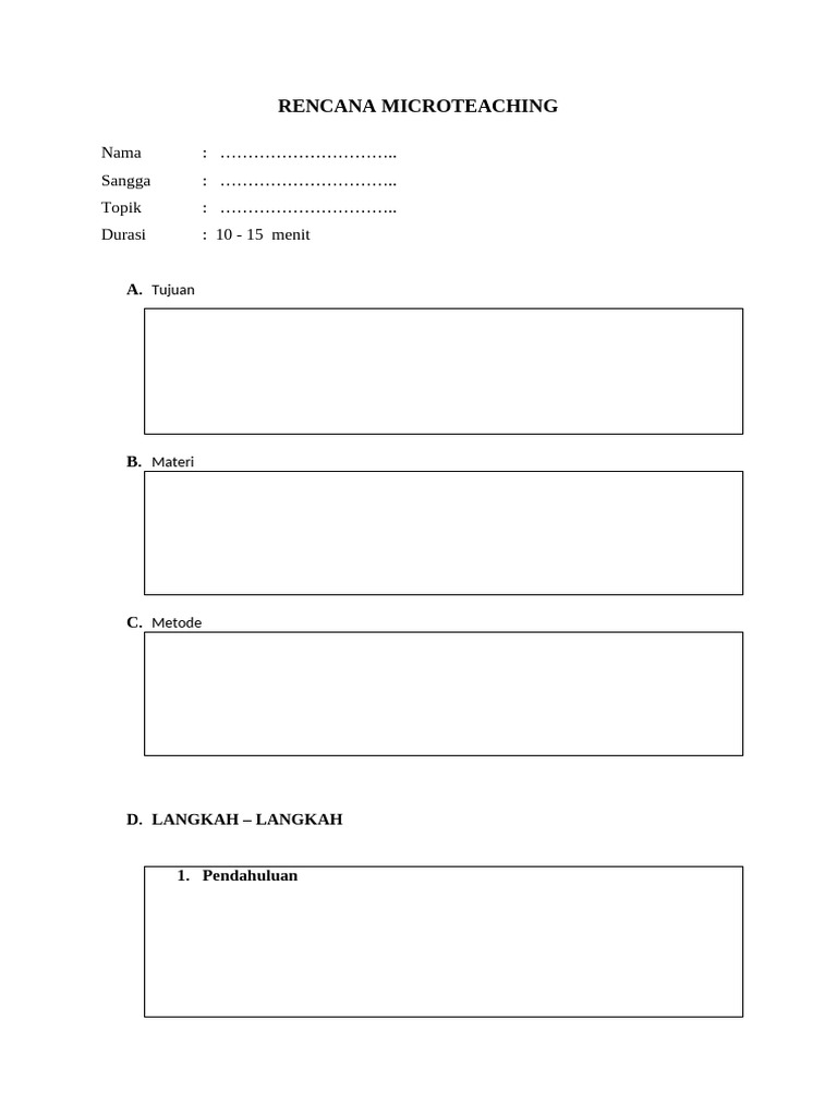 Rencana Microteaching | PDF