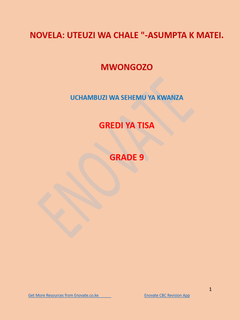 Mwongozo Sehemu Ya Kwanza-Uteuzi Wa Chale | PDF