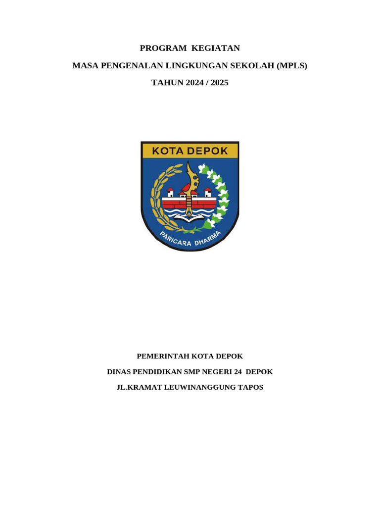Program MPLS SMP 2024/2025 Depok | PDF