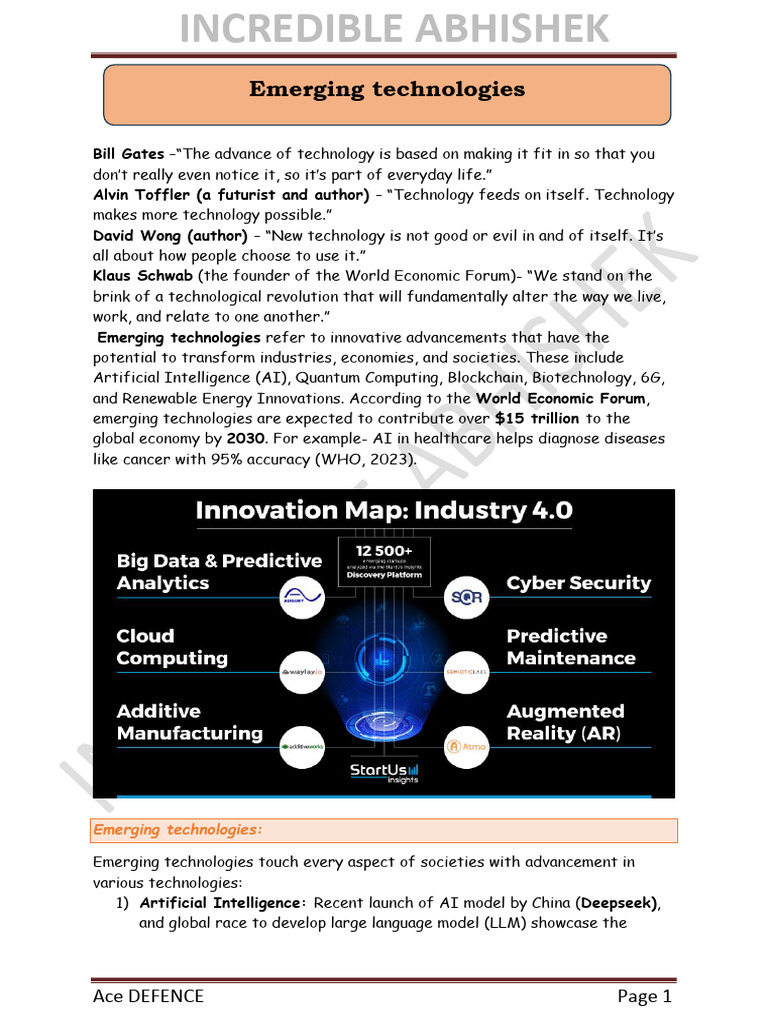 Importance of Emerging Technologies | PDF | Nanotechnology | Gene