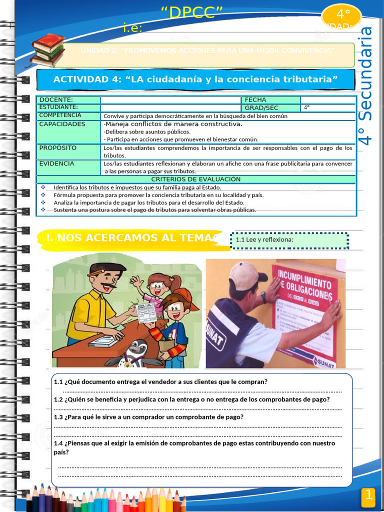 4° DPCC - Actv.04-Unid.2 2023 | PDF | Impuestos