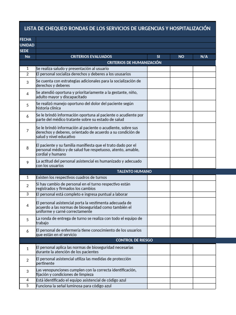 Chek List 2 | PDF | Enfermería | Ciencias de la Salud