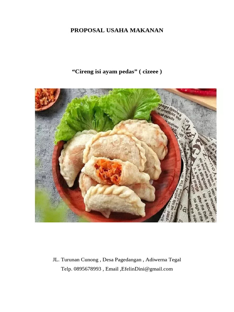 Proposal Usaha Makanan Dini Dan Efelin | PDF