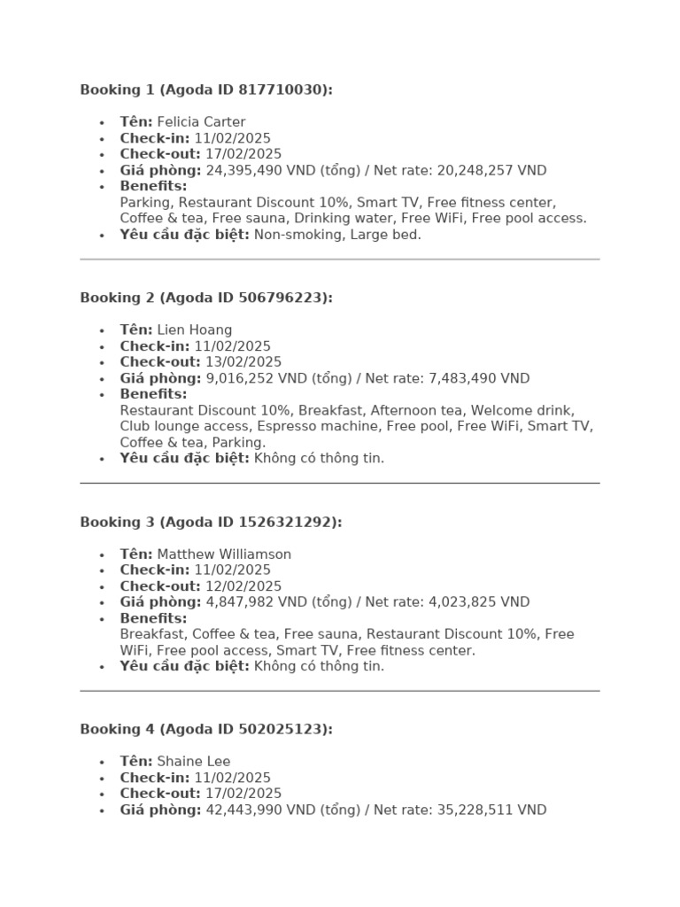 Booking | PDF