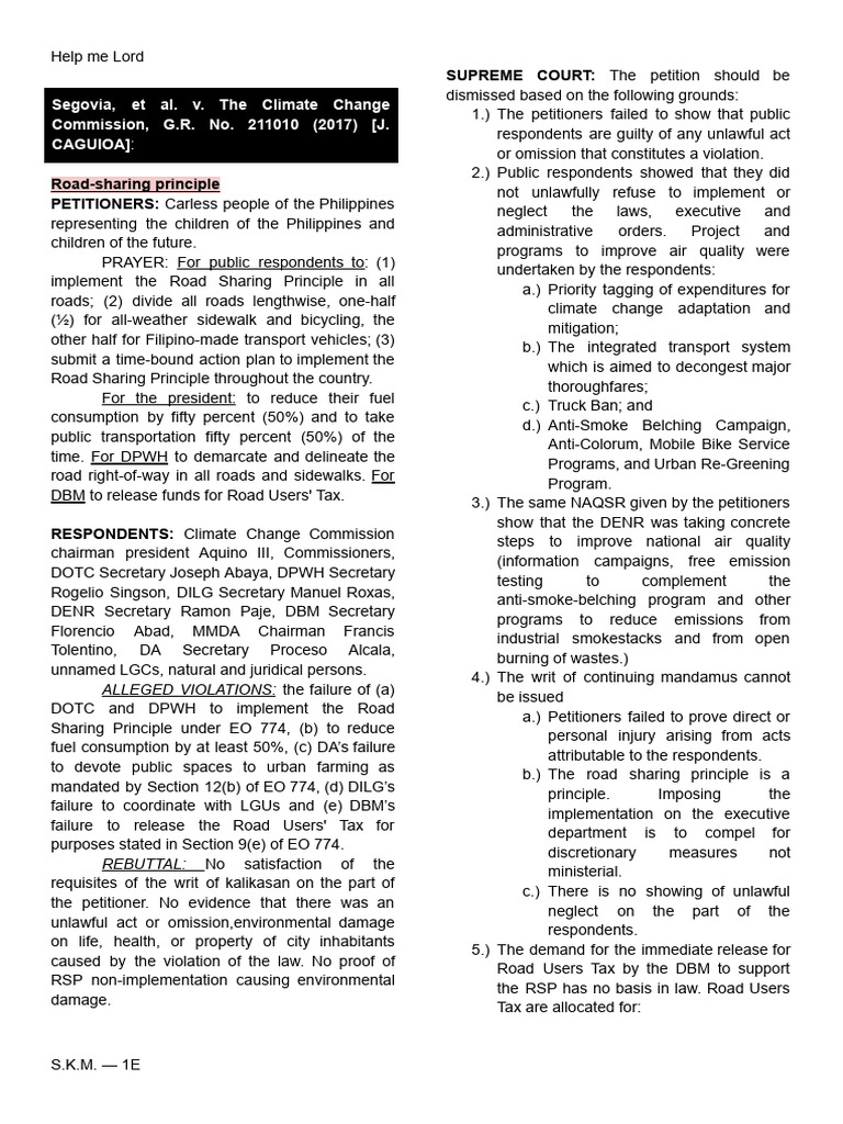 Environmental and Natural Resources Law Prelims Reviewer | PDF | Mandamus | Combustion