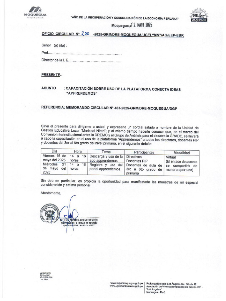 Oficio Circular #200-2025 | PDF