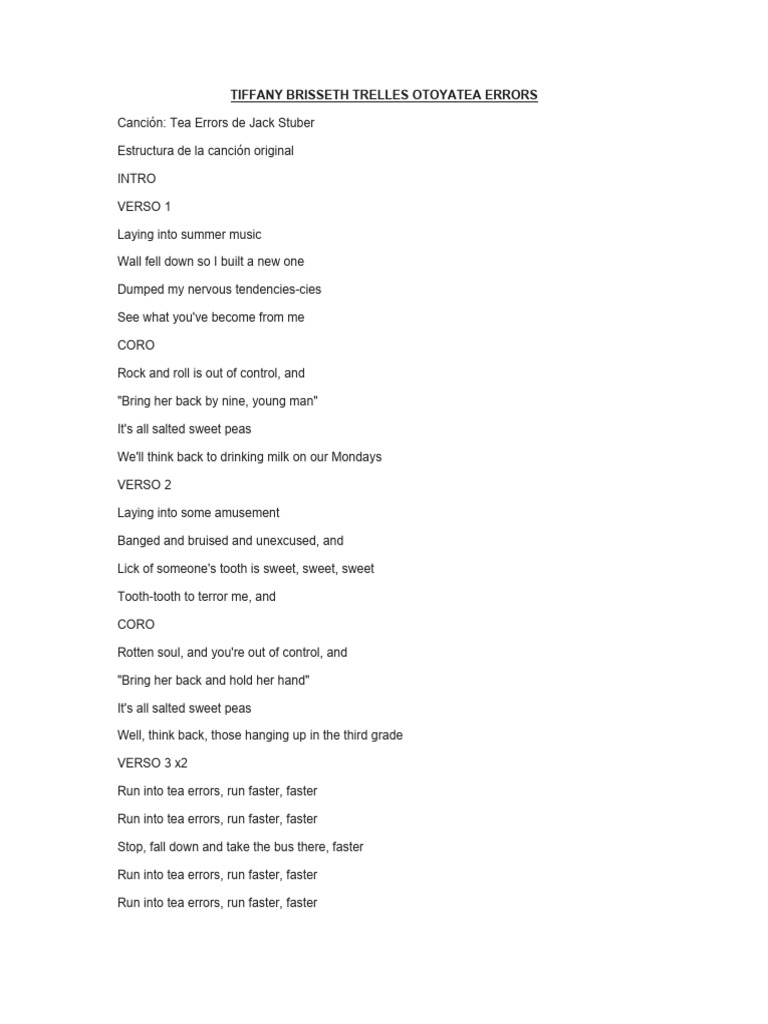 Tea Errors | PDF