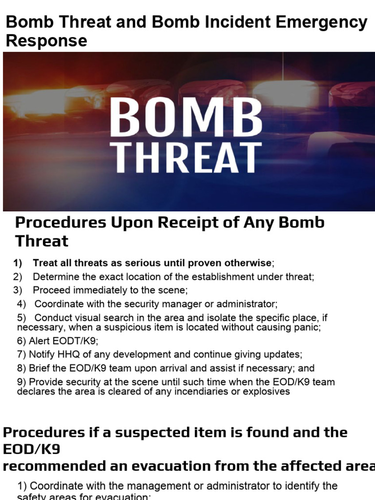 Bomb Threat and Kidnapping Response Guide | PDF | Bomb Disposal | Bomb