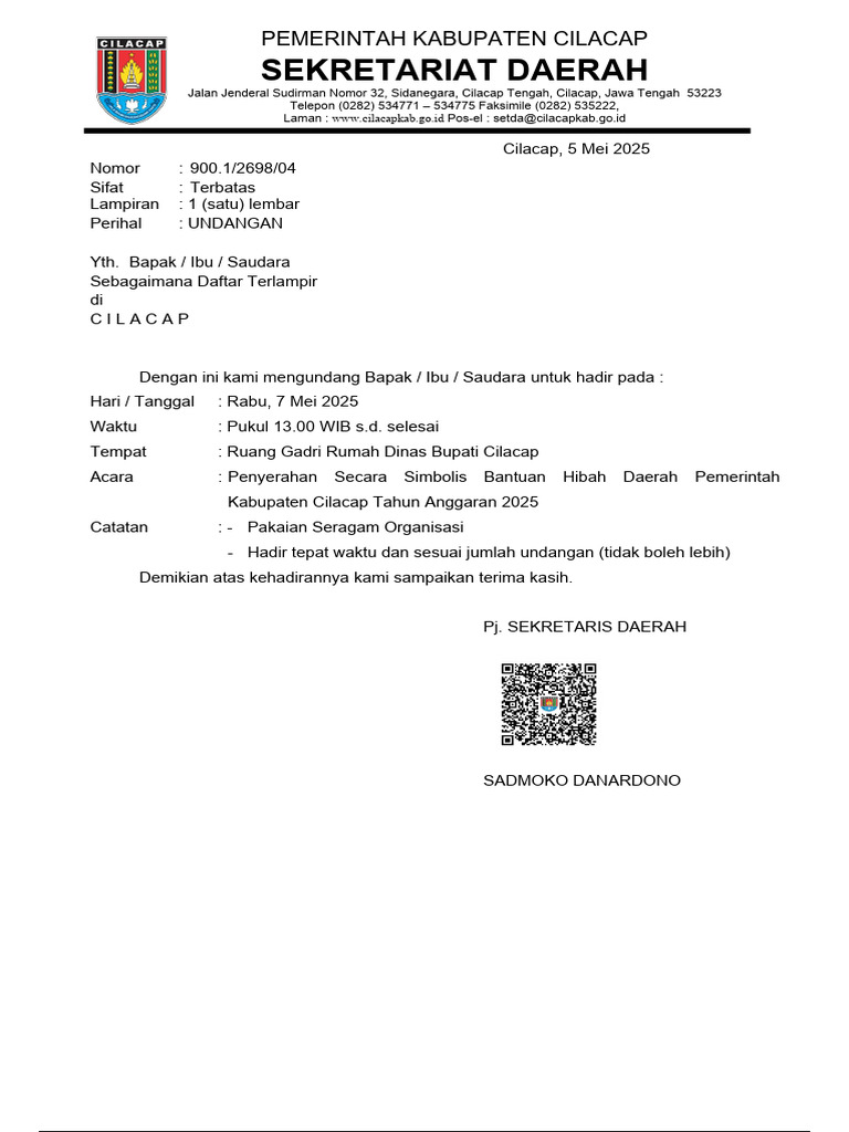 Undangan Simbolis Organisasi | PDF