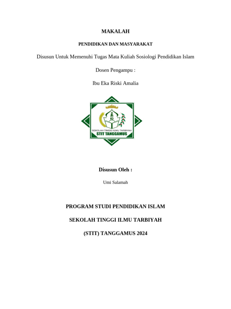 Cover Makalah | PDF